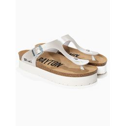 BAYTON Zehentrenner "Asturias" in Silber - 51% | Gr&ouml;&szlig;e 39 | Damen-sandalen
