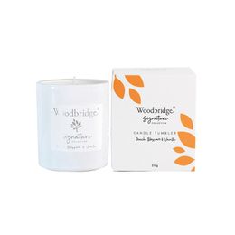Woodbridge Duftkerze "Peach Blossom & Vanilla" in Wei&szlig; - 310 g - 47% | Kerzen-vasen