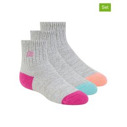 Skechers 3er-Set: Socken in Grau/ Bunt - 49% | Gr&ouml;&szlig;e 27,5-35,5 | Kinder-socken-strumpfhosen