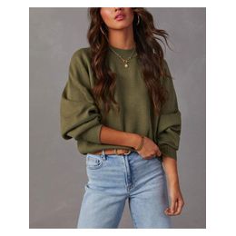 Milan Kiss Pullover in Khaki - 60% | Gr&ouml;&szlig;e L | Damen-pullover-cardigans