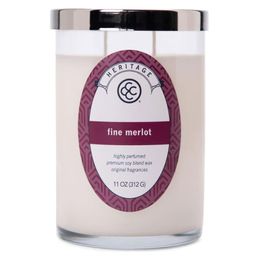Colonial Candle Duftkerze "Fine Merlot" in Wei&szlig; - 312 g - 43% | Kerzen-vasen