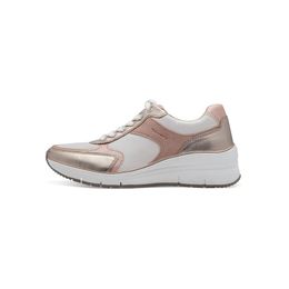 Tamaris Leder-Sneakers in Wei&szlig;/ Rosa - 67% | Gr&ouml;&szlig;e 37 | Damen-sneakers