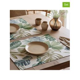 Mint Rugs 2er-Set: Tischsets "Betia" in Wei&szlig;/ Gr&uuml;n - (L)50 x (B)40 cm - 40% | Gr&ouml;&szlig;e 50x40 cm |