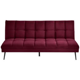 Mid.you Schlafsofa, Bordeaux, Textil, 3-Sitzer, 178x84x98 cm, Liegefunktion, Wohnzimmer, Sofas & Couches, Schlafsofas, Klappsofas