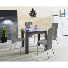 OTTO home Essgruppe Tischbreite 80 cm in schieferfarben, 5tlg. Essgruppe grau