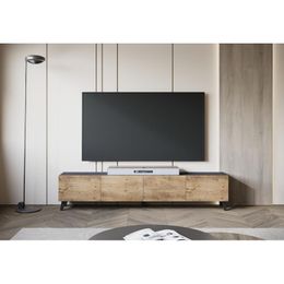 Home Affaire Lowboard &raquo;LOWBOARD PHUKET II, TV-Kommode Breite 190cm&laquo; 1 Stk. tlg. Modernes, griffloses Design mit 4 Klappen in eleganten, matten Farben 