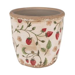 Clayre & Eef Clayre & Eef Blumentopf in Beige/ Rot - (H)13 x &Oslash; 13 cm - 26% | Kerzen-vasen