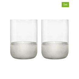 Blomus 2er-Set: Windlichter "Calma" in Transparent/ Hellgrau - (H)9 x &Oslash; 7 cm - 37% | Kerzen-vasen
