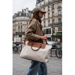 maison h&eacute;ritage PARIS Leder-Shopper "Dax" in Creme/ Hellbraun - (B)58 x (H)34 x (T)15 cm - 74% | Damen-taschen