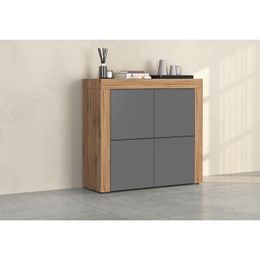 OTTO home Highboard &raquo;CHRONOS Breite 140 cm mit 4 T&uuml;ren und 8 F&auml;cher 'Made in Italy'&laquo; 1 Stk. tlg. Hohes Sideboard, Kommode, Schrank, Grifflos mit Push 