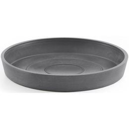 Ecopots Blumentopfuntersetzer &raquo;ROUND SAUCER Grey&laquo; BxTxH: 18x18x2,5 cm grau Kunststoff