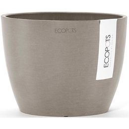 Ecopots Blumentopf &raquo;Stockholm Mini 16 Taupe&laquo; f&uuml;r innen und au&szlig;en: frostsicher, bruchsicher und lichtbest&auml;ndig grau Kunststoff