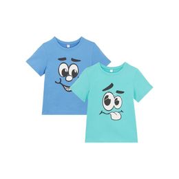 bonprix Jungen bonprix T-Shirt Packung, 2, 2 Stk. bequeme Passform, Kurzarm-Design, aus Baumwolle gr&uuml;n 116/122