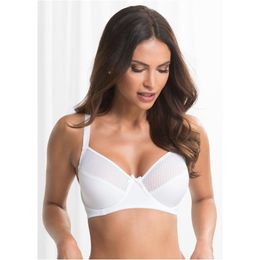 bonprix Damen bonprix Minimizer-BH &raquo;Minimizer-BH mit Mesh&laquo; mit elastischem Anteil, minimierende Passform, mit graphischem Mesh wei&szlig; 95, Cup E