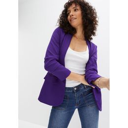 bonprix Damen bonprix Jackenblazer femininer Stil, schmale Passform, aus Polyester und Elasthan lila 52