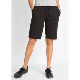 bonprix Damen bonprix Sweatbermudas aus Baumwolle, Regular Fit, casual Stil schwarz 52/54 (XXL), N-Gr