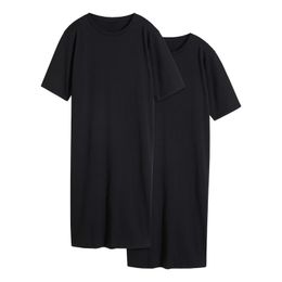 bonprix Damen bonprix Shirtkleid &raquo;Oversize-T-Shirtkleid aus reiner Baumwolle (2er Pack)&laquo; Packung, 2, 2 Stk. tlg. f&uuml;r Alltag, mit Rundhalsausschnitt, 