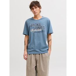 Jack & Jones Jack & Jones Herren Rundhalsshirt &raquo;JJELOGO TEE SS O-NECK 2 COL SS26 SN&laquo; mit Grafikprint XXL