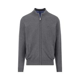 Fynch-Hatton Herren Fynch-Hatton Strickpullover aus Baumwolle, mit Stehkragen, mit Rei&szlig;verschluss, Regular Fit grau M