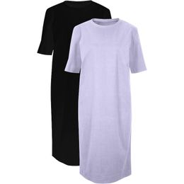 bonprix Damen bonprix Shirtkleid &raquo;Oversize-T-Shirtkleid aus reiner Baumwolle (2er Pack)&laquo; Packung, 2, 2 Stk. tlg. f&uuml;r Alltag, mit Rundhalsausschnitt, 