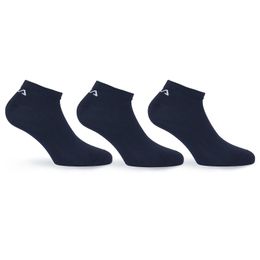 Fila Damen Socken &raquo;UNISEX INVISIBLE PLAIN SOCKS&laquo; 3 Stk. tlg. mit eingestricktem Logo an der Ferse blau 35-38