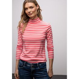 Street One Damen Street One Langarmshirt in Streifen-Optik und mit Turtleneck 40