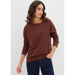 bonprix Damen bonprix Sweatshirt &raquo;Sweatshirt&laquo;, klassischer Rundhalsausschnitt, bequeme Passform, ohne Verschluss braun 40/42 (M)