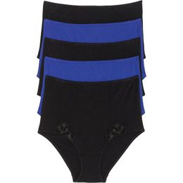 bonprix Damen bonprix Taillenslip Packung, 5 Stk. klassischer Stil, vorderseitige Beinausschnitte, 5er-Pack blau 48/50 (XL), 5 Stk.