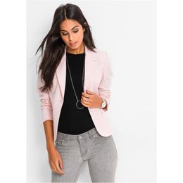 bonprix Damen bonprix Kurzblazer &raquo;Kurzblazer&laquo; eleganter Stil, Slim Fit, aus Polyester und Elasthan rosa 38