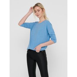 Only Damen Only 3/4-Arm-Shirt &raquo;ONLGLAMOUR 3/4 TOP JRS NOOS&laquo; Materialmix, loose fit blau XS