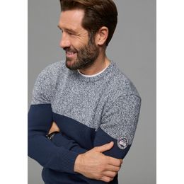 MAN'S WORLD Man's World Herren Rundhalspullover &raquo;Neue Kollektion! Highlight melierter Look&laquo; aus Strick, mit Rundhalsausschnitt, regul&auml;re Passform, mit Langarm M (