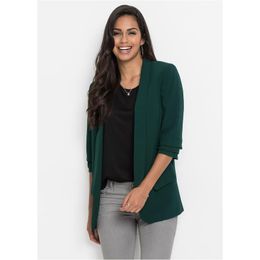 bonprix Damen bonprix Longblazer festlicher Stil, taillierte Passform, aus Polyester und Elasthan gr&uuml;n 34