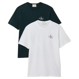 Calvin Klein Jeans Herren T-Shirt &raquo;CLASSIC MICRO MONOLOGO 2PK&laquo; Set, 2 tlg. Regular fit mit Rundhalsausschnitt M