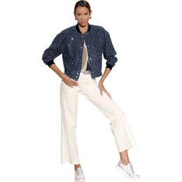 CR&Eacute;ATION L Damen Blouson mit schimmernden Pailletten dark blue Gr&ouml;&szlig;e 50