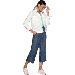 CR&Eacute;ATION L Damen Spitzenblazer mit Deko-Steinchen ecru Gr&ouml;&szlig;e 42