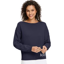 Heine Damen Baumwollpullover mit Seitenschlitzen marine Gr&ouml;&szlig;e 36