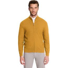 Marco Donati Herren Strickjacke mit verdecktem Rei&szlig;verschluss ocker Gr&ouml;&szlig;e 48
