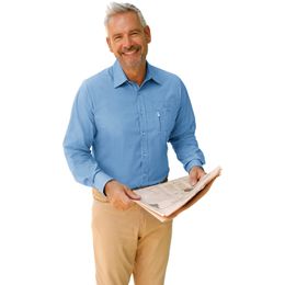 Marco Donati Herren Langarmhemd in Popeline-Stretch himmelblau Gr&ouml;&szlig;e 41/42