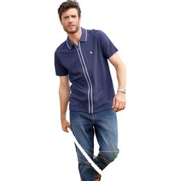 Catamaran Herren Kurzarmshirt mit durchgehendem Rei&szlig;verschluss rauchblau-wei&szlig; Gr&ouml;&szlig;e 52/54