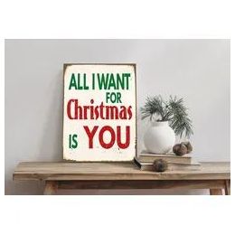 Alu-Dibond-Druck queence "Christmas", rot (farbe bild(er): rot), B:20cm H:30cm T:0,2cm, Alu Dibond, Bilder, Spruch, Weihnachten, Schild