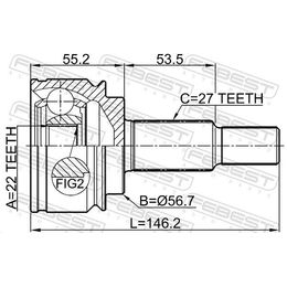 FEBEST Gelenksatz, Antriebswelle 2410-KANGII vorne rechts links 79mm f&uuml;r RENAULT MERCEDES-BENZ 4153600815 A4153600815 A4153600615