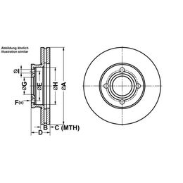 ATE Bremsscheibe 24.0120-0120.1 vorne rechts links bel&uuml;ftet 256mm f&uuml;r VAG 853615301A 853615301C