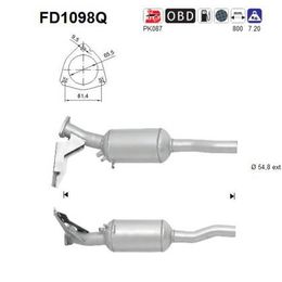 AS Ru&szlig;-/Partikelfilter, AbgASanlage FD1098Q f&uuml;r AUDI 4F0254800HX