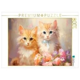 Calvendo Puzzle Niedliche K&auml;tzchen mit Schleife 1000 Teile Lege-Gr&ouml;&szlig;e 64x48cm Foto-Puzzle f&uuml;r gl&uuml;ckliche Stunden