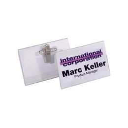 Durable Namensschilder mit Kombiklemme 40x75mm transparent Packung mit 50 S... | Gr.: onesize