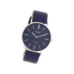 Analog-Armbanduhr Oozoo Vintage Series blau gro&szlig; (ca. 40mm) | Gr.: onesize
