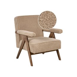 Beliani Sessel EVJE in Beige/Braun - (W) 65 x (H) 81 x (L) 57 cm | Gr.: onesize