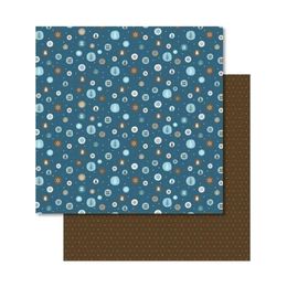 Buntpapierfabrik Ludwig B&auml;hr Scrapbook Paper Winterzauber petrol/braun 12x12 Zoll Packung mit 25 ... | Gr.: onesize