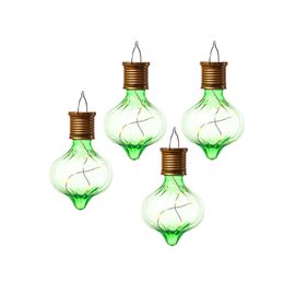 MARELIDA 4er Set LED Solar Gl&uuml;hbirnen orient H: 11,7cm in gr&uuml;n | Gr.: onesize