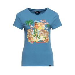Queen Kerosin Print T-Shirt Tiki Lagoon in sky | Gr.: S